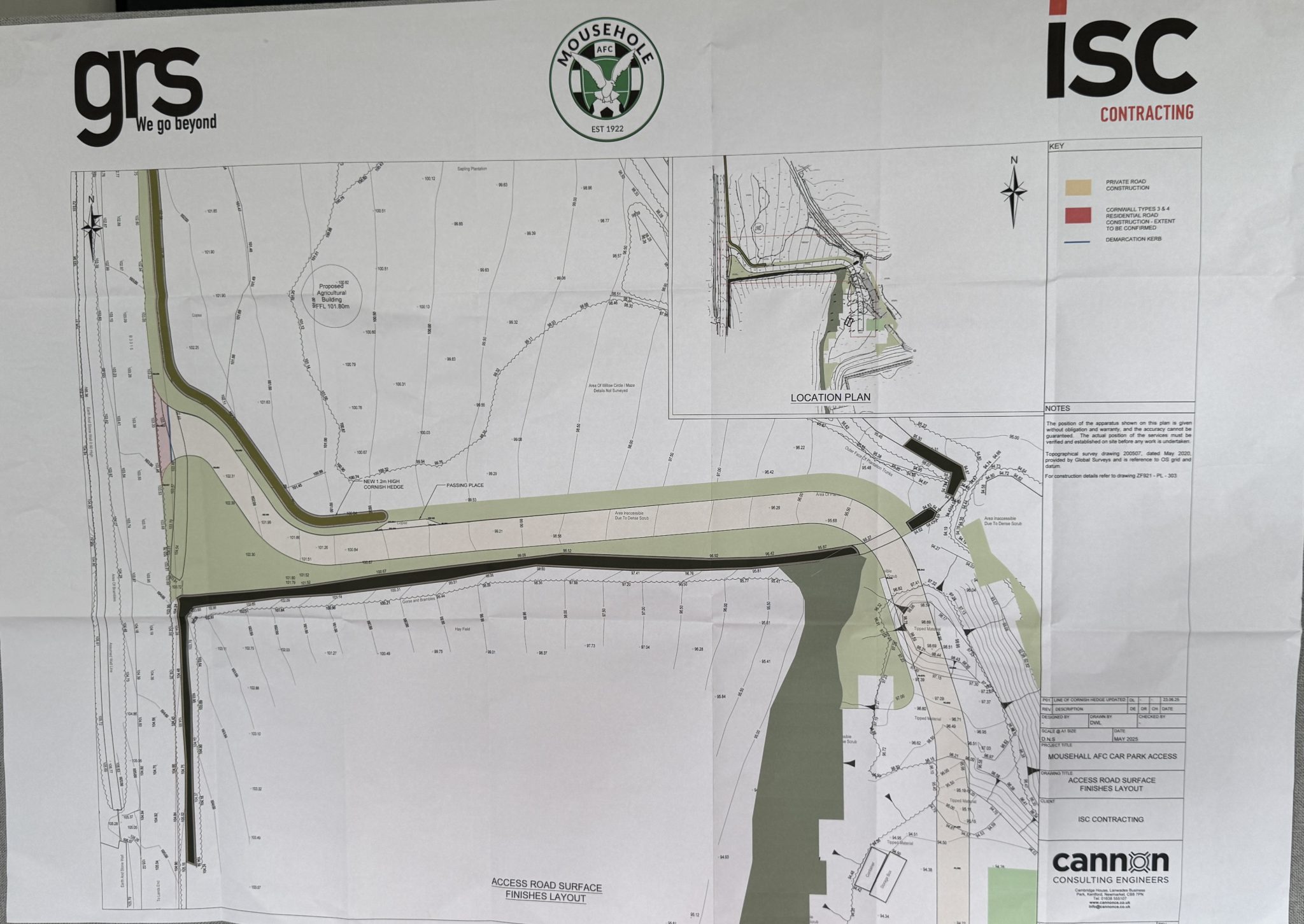 "A DREAM FOR OVER 50 YEARS" - WORK STARTS ON NEW ROAD - MOUSEHOLE AFC